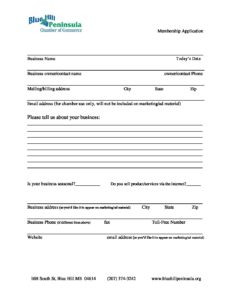 Blue Hill Peninsula Chamber of Commerce 2018 Membership Application
